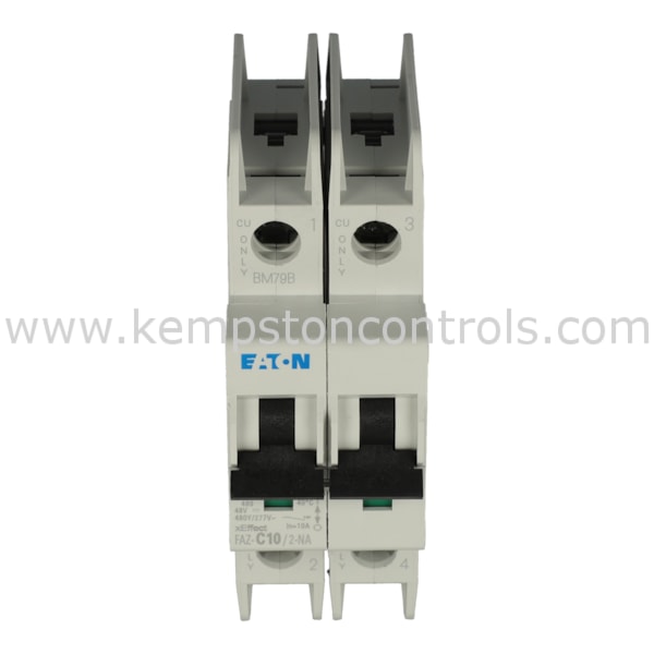 Eaton US FAZ-C10/2-NA MOELLER MCB, 10A, C-TYPE, DP, UL489 | Kempston Controls