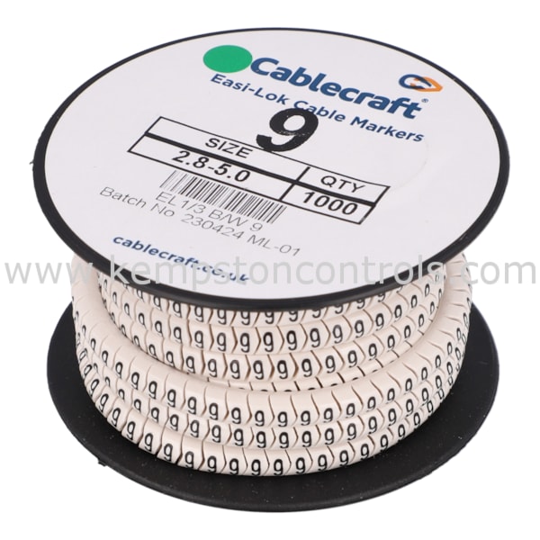 Cablecraft EL1/3 B/W 9 CABLECRAFT EASI-LOK MARKER CHEVRON CUT 2.8-5.0 DIA. - REEL (1000 ...