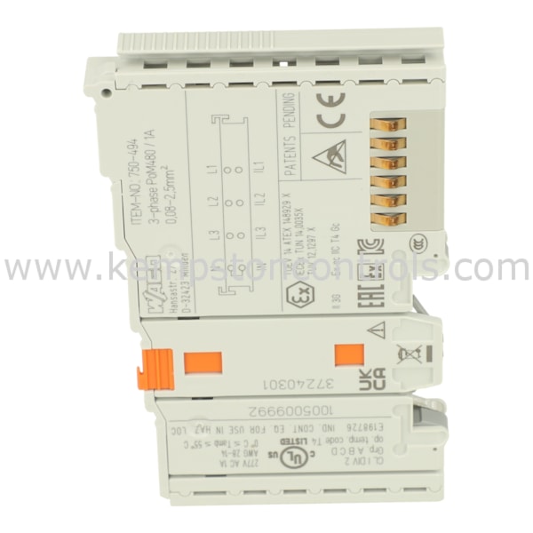 WAGO 750-494 WAGO 3-PHASE POWER MEASUREMENT MODULE, 480VAC 1A ...