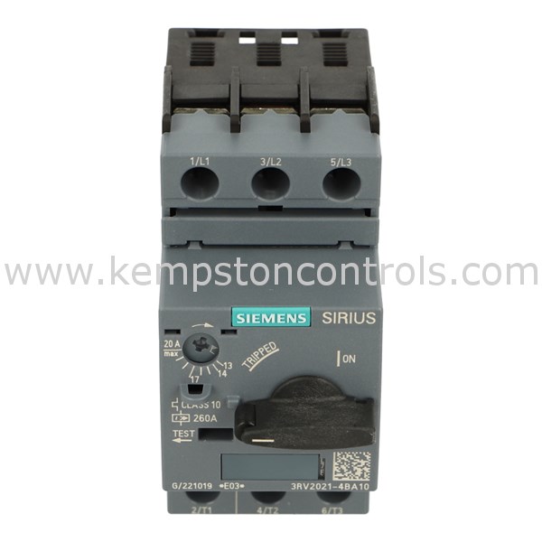 Siemens 3RV2021-4BA10 SIEMENS CIRCUIT BREAKER, SIZE S0, MOTOR ...