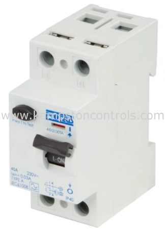 Proteus 40/2/30TA PROTEUS RCD, 40A, 2 POLE, 30MA, TYPE A, GREY, IP2X ...