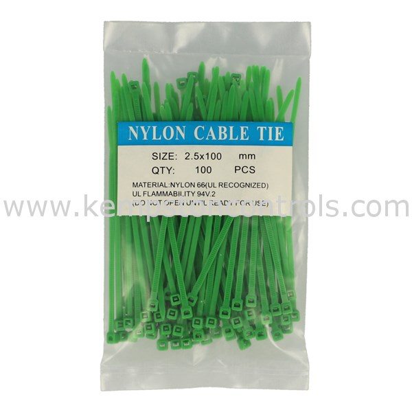 Termination Technology TT100-2.5GREEN TT GREEN NYLON CABLE TIES 100MM X ...
