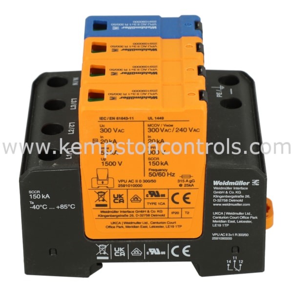 Weidmuller 2591090000 WEIDMULLER SURGE VOLTAGE ARRESTER, LOW VOLTAGE ...