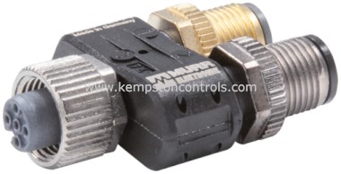 MURR 7000-42771-0000000 T-COUPLER SLIMLINE M12-FEMALE 5P. / 2X M12 MALE FEED POWER + FEED IO ...
