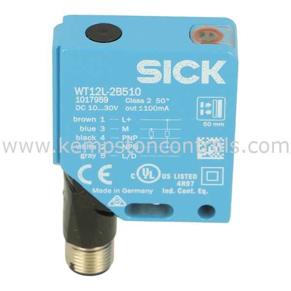 Sick WT12L-2B510 SICK PHOTOELECTRIC SENSOR, LASER, DIFFUSE, BGS, 20 ...