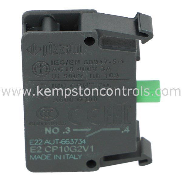Pizzato E2 CP10G2V1 CONTACT BLOCK FOR E2 SERIES PANEL MOUNTING ...