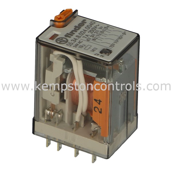 Finder 55.34.8.024.0040 FINDER RELAY 24VAC, 4 POLE, 7A, 4 CO | Kempston ...