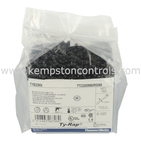 ABB 7TCG009960R0068 ABB TYB23MX-TIES-SELF-LOCK, 6.6 NYLON CABLE TIE ...