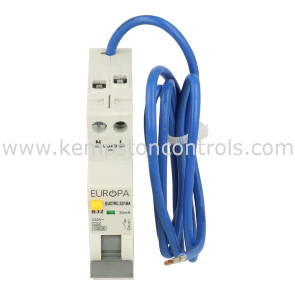 Europa Components EUC7RC.32/1BA EUROPA COMPONENTS RCBO, 32A, SINGLE ...