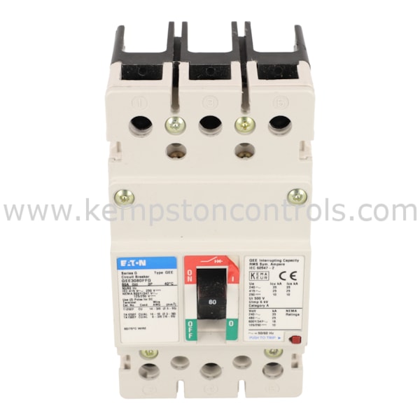 Eaton GEE3080FFG EATON MCCB, 80 A, 3 POLE, FIXED MAGNETIC TRIP, 25KA ...