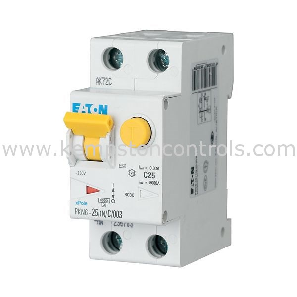 Eaton PKN6-10/1N/B/003-A-MW RCBO 10A TYPE A 2 MOD 30MA B CURVE 6KA ...