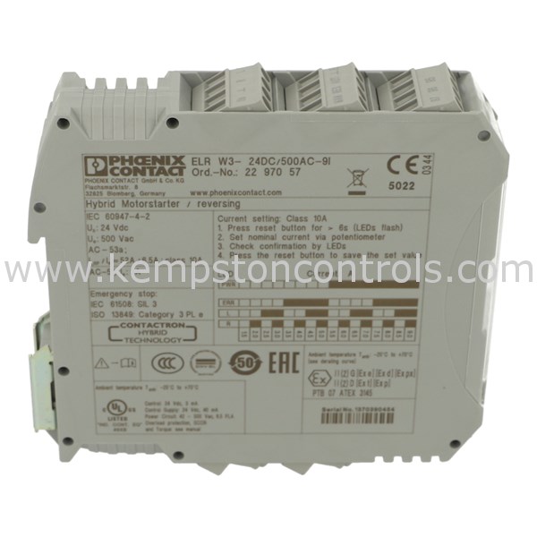Phoenix 2297057 PHOENIX CONTACTRON MOTOR STARTER 4 IN 1, 24VDC ...