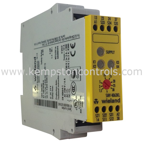 Wieland R1.188.0630.0 WIELAND SAFETY RELAY WITH TIME FUNCTION, 2NO ...