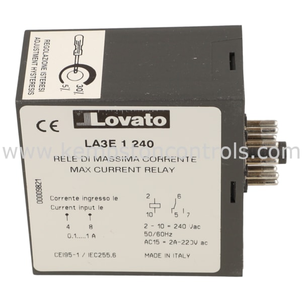 Lovato LA3E1240 LOVATO RELAY 240V AC | Kempston Controls