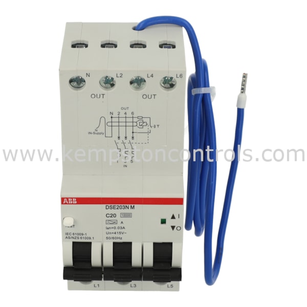 ABB 2TAZ234414R2204 ABB RCCB, 20A, 3 POLES+N, 10KA, 50/60HZ, C TRIPPING ...