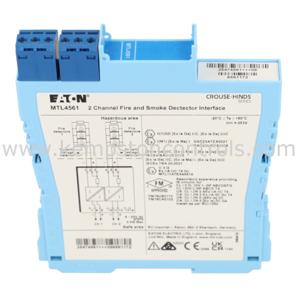 Eaton MTL MTL4561 EATON MTL FIRE/SMOKE DETECTOR INTERFACE, 2 CHANNEL ...