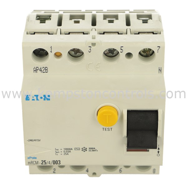 Eaton Moeller MRCM-25/4/003 MOELLER RCCB 25A 4POLE 30MA AC-TYPE | Kempston Controls