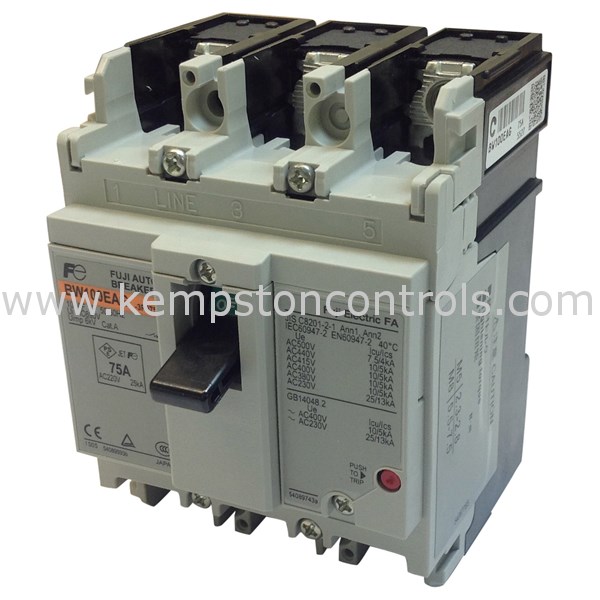 Fuji BW100EAG-3P075 MCCB 3 POLE 75 AMP | Kempston Controls