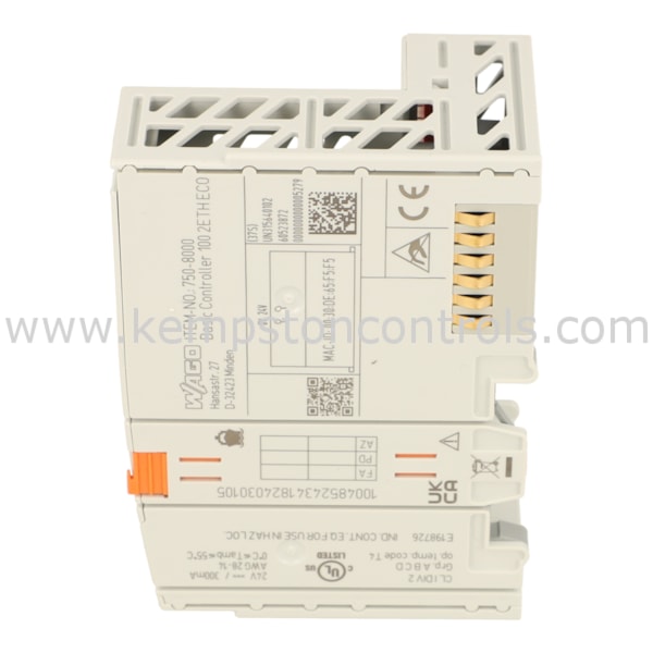 WAGO 750-8000 WAGO BASIC CONTROLLER 100, 2 X ETHERNET, ECO, TWISTED PAIR S-UTP, 100 O; CAT. 5 ...