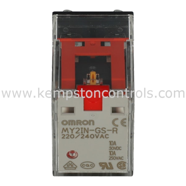Omron MY2IN-GS-R AC220/240 OMRON RELAY, PLUG-IN, 8-PIN, DPDT, 10 A, MECHANICAL, LOCKABLE PUSH ...