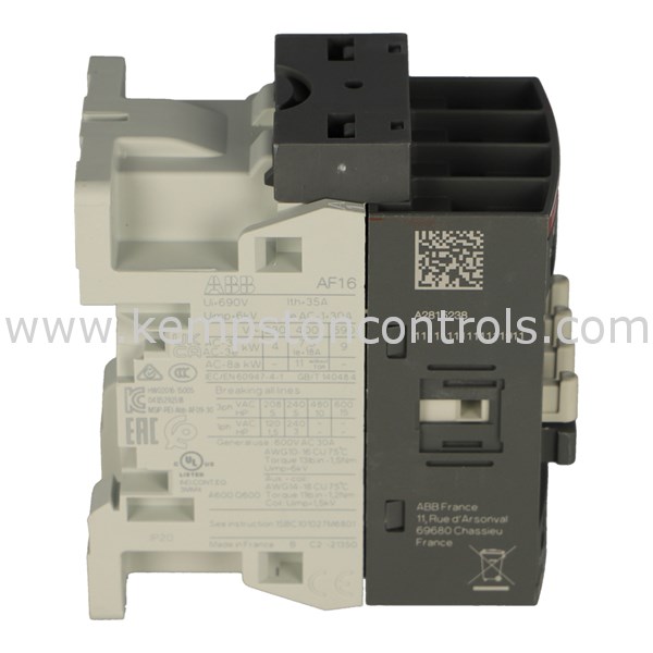 ABB 1SBL177001R1110 ABB AF16-30-10-11 24-60V50/60HZ 20-60VDC CONTACTOR, 3 POLE, 24V-60V, 3NO ...