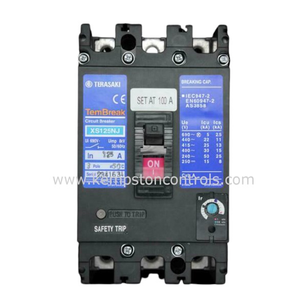 Terasaki XS125NJ TERASAKI MCCB, 125A, 3/4 POLE, 8KV, 690VAC, TEMBREAK | Kempston Controls