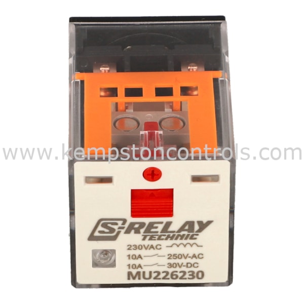 Schrack MU226230 SCHRACK PLUG-IN RELAY, 8 PIN, 2CO, 230VAC, 10A ...