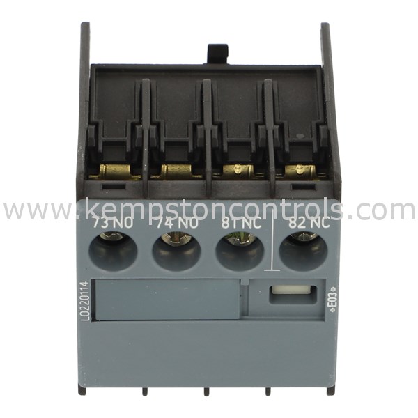 Siemens 3RH2911-1LA11 SIEMENS AUX.SWITCH BLOCK,FRONT,1NO+1NC, CURR.PAT | Kempston Controls