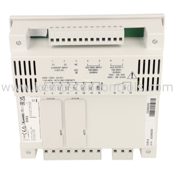 Lovato DCRL8 LOVATO POWER FACTOR CONTROLLER, 8 RELAY STEPS, 144X144MM, 4-QUAD OPERATION, IP65 ...