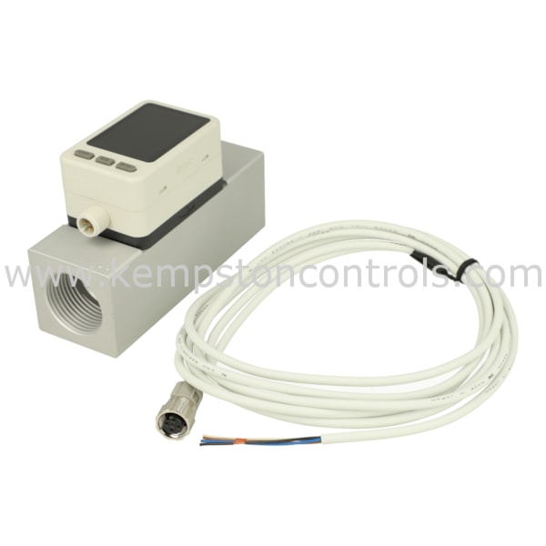 SMC PF3A703H-F10-ES SMC DIGITAL FLOW SWITCH, 30 TO 3000 L/MIN, PNP, G1", W/LEAD WIRE AND M12 ...