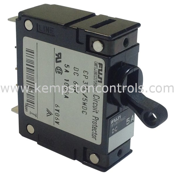 Fuji CP31E/5WDC CIRCUIT PROTECTOR 1 POLE 5 AMP+AUX SWITCH (DC) | Kempston Controls