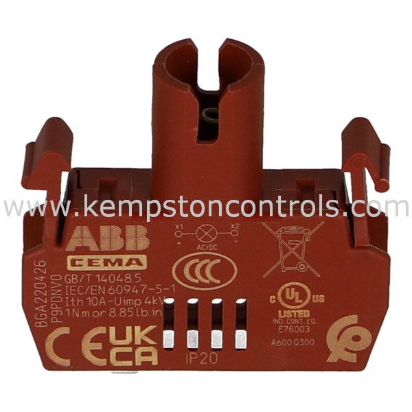 ABB P9PDNV0 ABB P9PDNV0 LAMP MODULE NO BULB INCANDESCENT 22 MM 24 VOLT LAMP SCREW TERMINAL ...