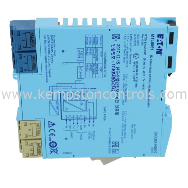 Eaton MTL MTL5051 EATON MTL SERIAL DATA COMMS ISOLATOR | Kempston Controls