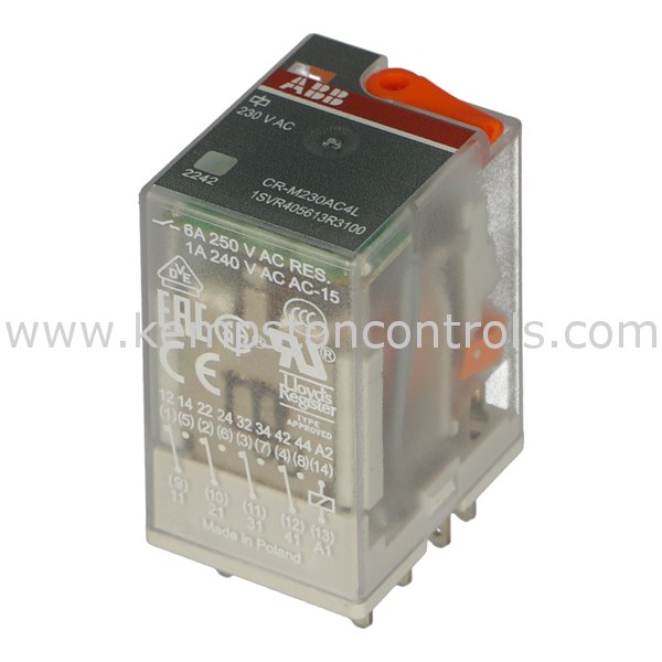 ABB 1SVR405613R3100 ABB 1SVR405613R3100 RELAY 4 C/O 230VAC WITH LED SOLD IN 10'S | Kempston Controls