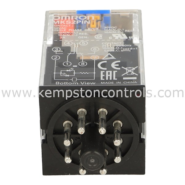 Omron MKS2PIN DC24 OMRON RELAY PLUG-IN 8 PIN DPDT 10A LED INDICATORS ...