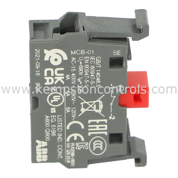 ABB 1SFA611610R1010 ABB MODULAR CONTACT BLOCK, 5A, 24VDC, 1NC CONTACT ...