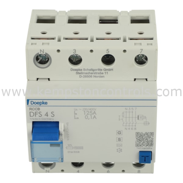 Doepke DFS4-125-4/0.10-A-S DOEPKE RESIDUAL CURRENT CIRCUIT BREAKER, 4 ...