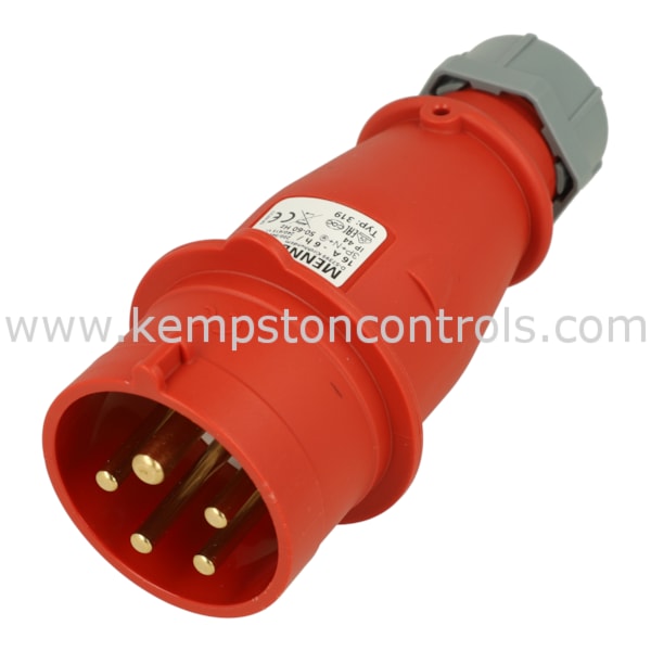Mennekes 319 MENNEKES RED AM-TOP PLUG IP44 16A 5P 400V 6H PHASE ...
