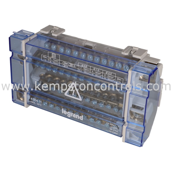 Legrand 400411 LEGRAND DISTRIBUTION BLOCK, 160A, 4 POLE, 14 FEEDERS, 10 ...