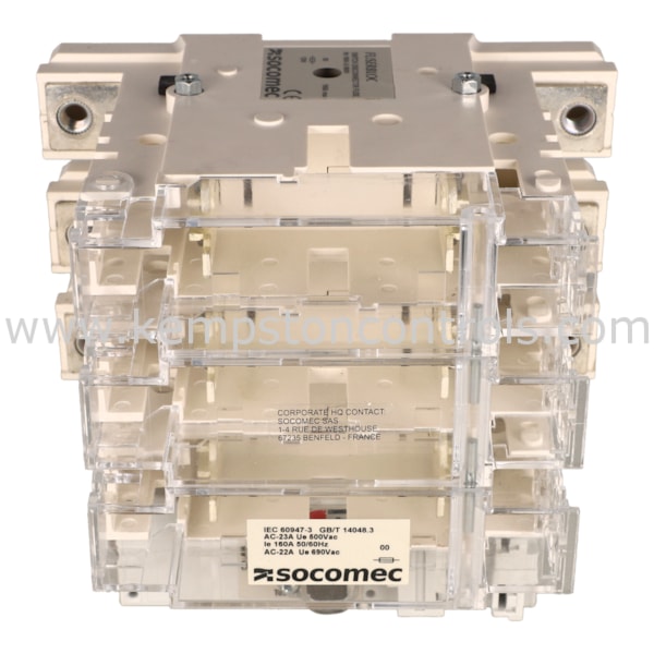 Socomec 3831 3015 SOCOMEC FUSE RBLOCK, 160A, 3-POLE, FUSED ISOLATOR ...