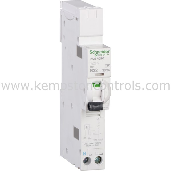 Schneider SEE132B03 SCHNEIDER RCBO, 1P + N, 32A, CURVE CODE B, 30MA ...