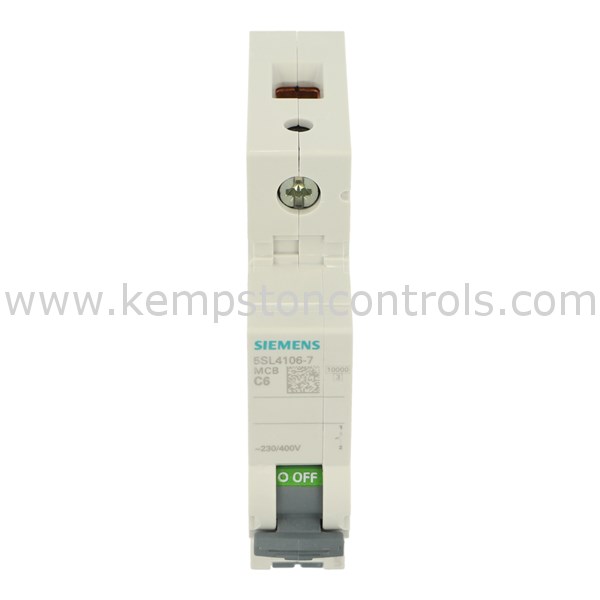 Siemens 5SL4106-7 SIEMENS MINIATURE CIRCUIT BREAKER, 230/400V, 10KA, 1 ...