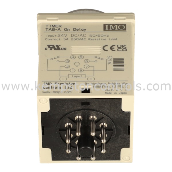 IMO TA8-A 24AC/DC IMO PANEL MOUNT TIMER 0.05S-60HR DOUBLE POLE CO 5A 8 PIN OCTAL ON-DELAY ...