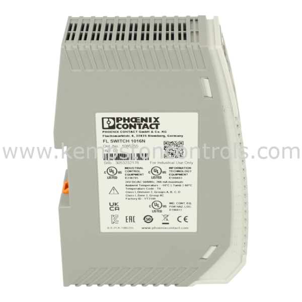 Phoenix 1085255 PHOENIX INDUSTRIAL ETHERNET SWITCH, SIXTEEN RJ45 PORTS ...