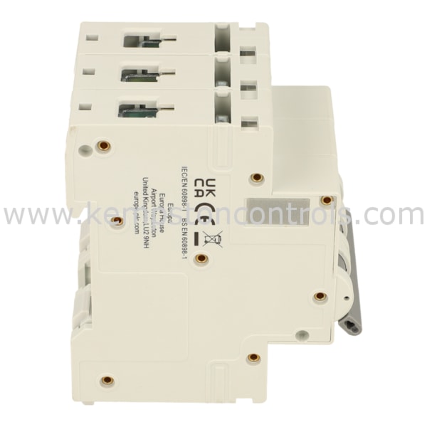 Europa Components EUCP332D EUROPA COMPONENTS MCB, 32A, 3 POLE, 10KA, D CURVE | Kempston Controls