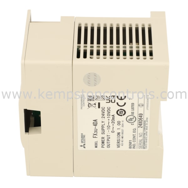 MITSUBISHI FX3U-4DA MITSUBISHI DIGITAL TO ANALOGUE, 4 CHANNEL, 16 BIT ...
