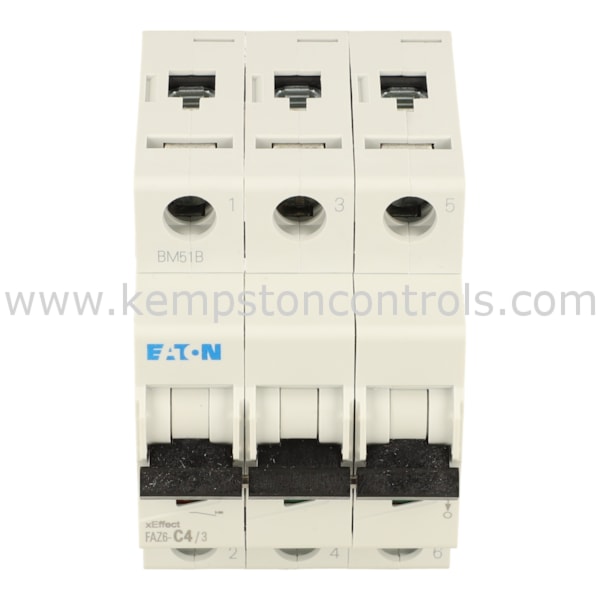 Eaton Moeller FAZ6-C4/3 MOELLER OVER CURRENT SWITCH, 4A, 3 POLE, TYPE C, 6KA | Kempston Controls