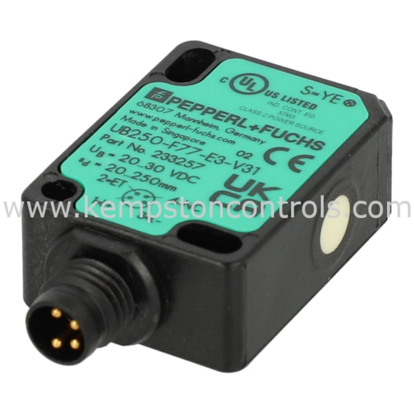 Pepperl + Fuchs UB250-F77-E3-V31 P+F ULTRASONIC DIRECT DETECTION SENSOR, 20-250MM SENSING RANGE ...
