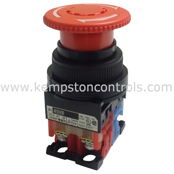 Fuji AR30V0R-11R PUSHBUTTON E-STOP PUSH-LOCK TURN-RESET (SOFT TOUCH 40MM DIA WHITE ARROW) 1NO ...