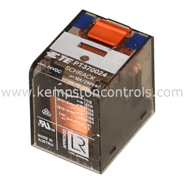 Schrack PT370024 SCHRACK PLUG-IN RELAY, 11 PIN, 3CO, 24VDC, 10A ...